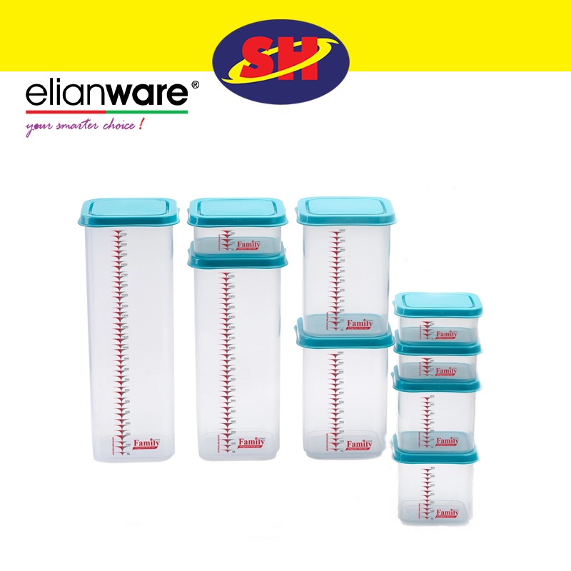Elianware 9pcs Stackable Airtight Food Storage Container Set Bekas ...
