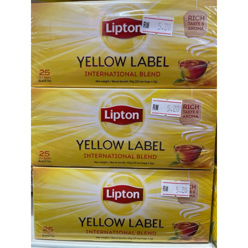 LIPTON YELLOW LABEL International Label 25bags x 2g = 50g | Shopee ...
