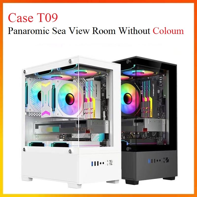T09 Tempered Glass M-ATX Gaming Case Transparent view Gaming Casing ...