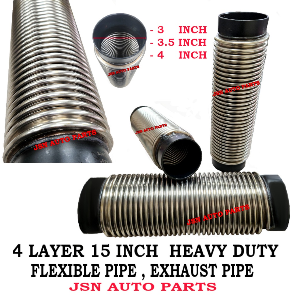 4 LAYER EXHAUST PIPE HEAVY DUTY FLEXIBLE PIPE FOR LORRY TRUCK TRALIER 3 ...