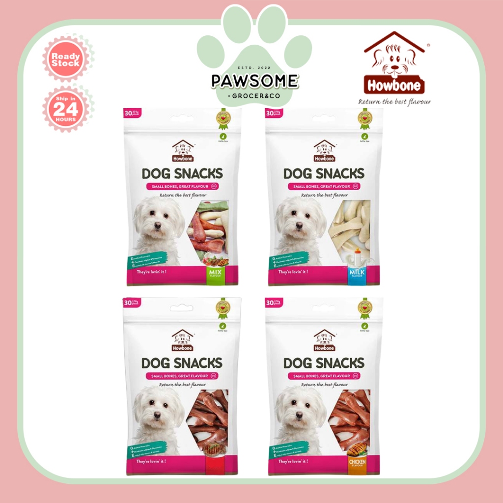 HOWBONE Dog Snacks/Treats 270g (30pcs) x 5pack@RM66.90(Random Flavors ...
