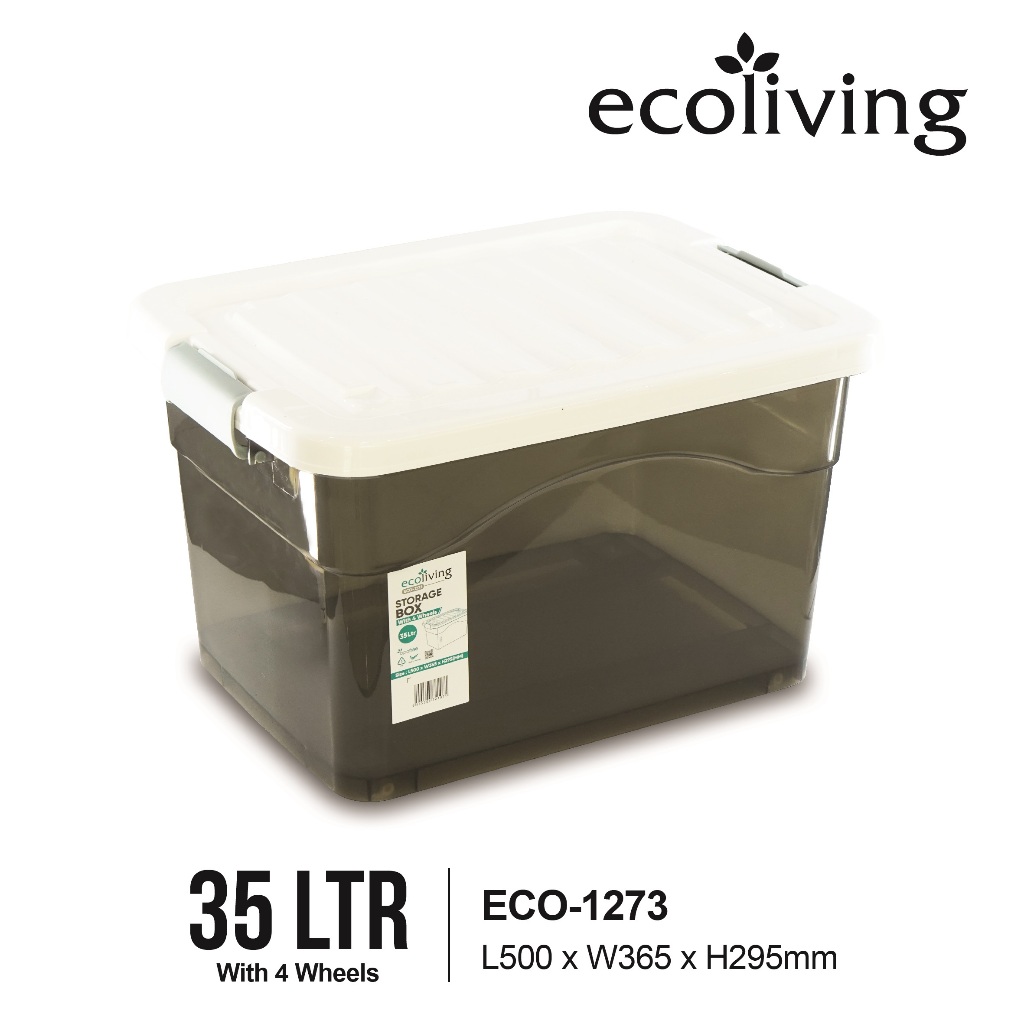 ECO LIVING 10,16L Stackable Storage Box With Wheels, Space Organizer ...