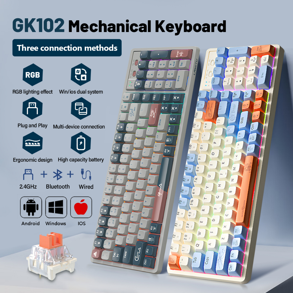 Local Hotswap Wireless Mechanical Keyboard 102Keys RGB Backlight ...