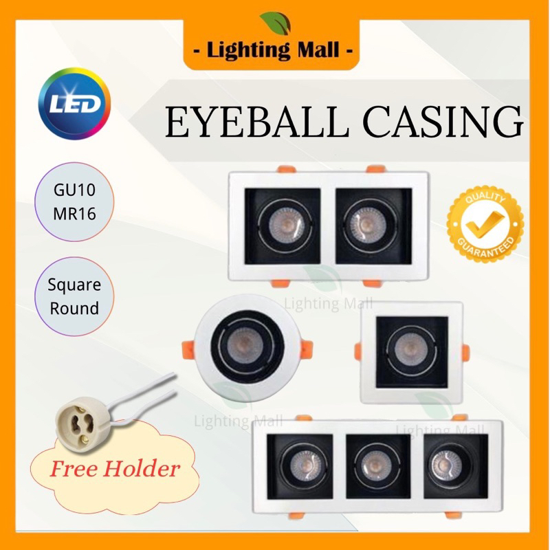 LED Eyeball Fitting/Casing Black/White Downlight Casing | Shopee ...