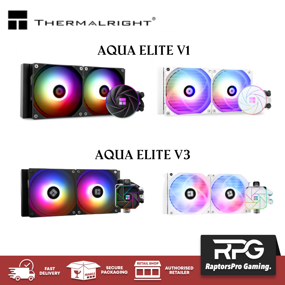 THERMALRIGHT AQUA ELITE V1 V3 240 / 360 ARGB AIO LIQUID COOLER BLACK ...