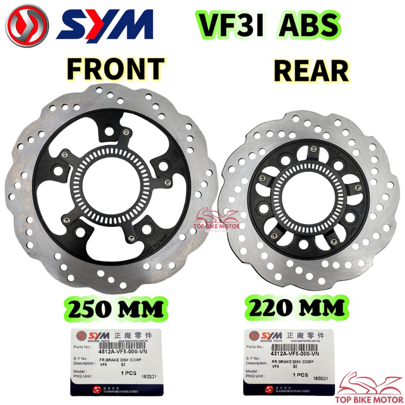 5 HOLE SYM VF3I VF3I 185 ABS FRONT & REAR DISC BRAKE PLATE PIRING DISK ...