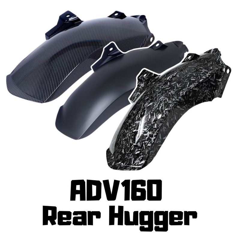 HONDA ADV160 HUGGER REAR CARBON BLACK ADV 160 INNER MUDGUARD FENDER ...