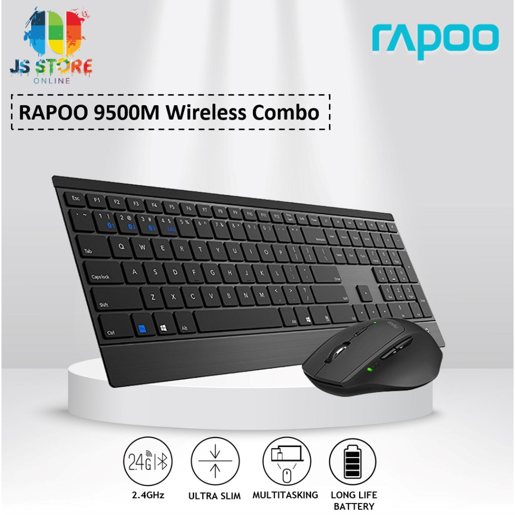 Rapoo 9500M Multi-Mode Wireless Keyboard & Mouse/ Intelligence Switch Multi Devices | Shopee ...