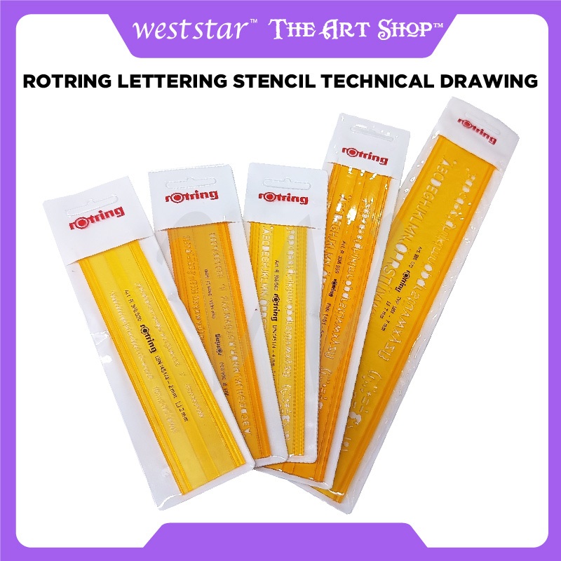 [Weststar TAS] Rotring 2/3/4/5/7mm Lettering Stencil Technical Drawing ...
