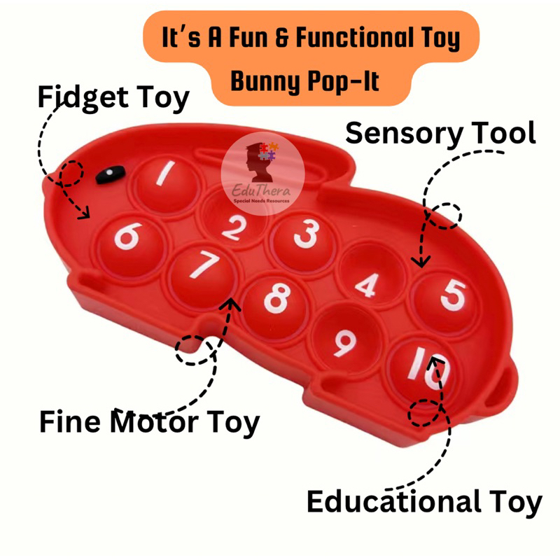Counting Bunny Pop-It Fidget Toys Counting Toys Math Toys Stress Relief ...