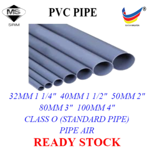 PVC PIPE 32MM 1 1/4" , 40MM 1 1/2" , 50MM 2" 80MM 3" , 100MM 4" PVC PIPE CLASS O | Shopee ...