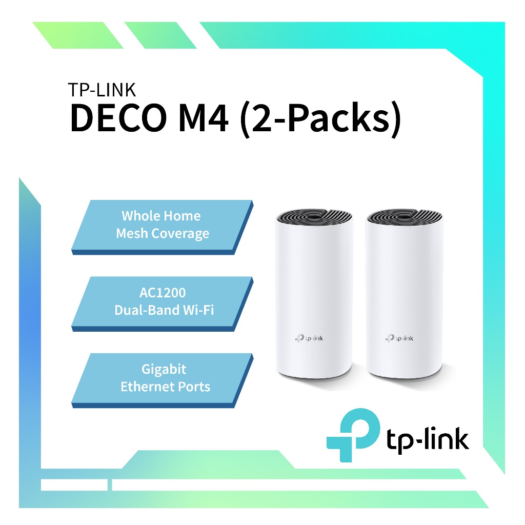 TP-LINK DECO M4 2-PACK AC1200 WHOLE HOME GIGABIT MESH WIFI ROUTER ...