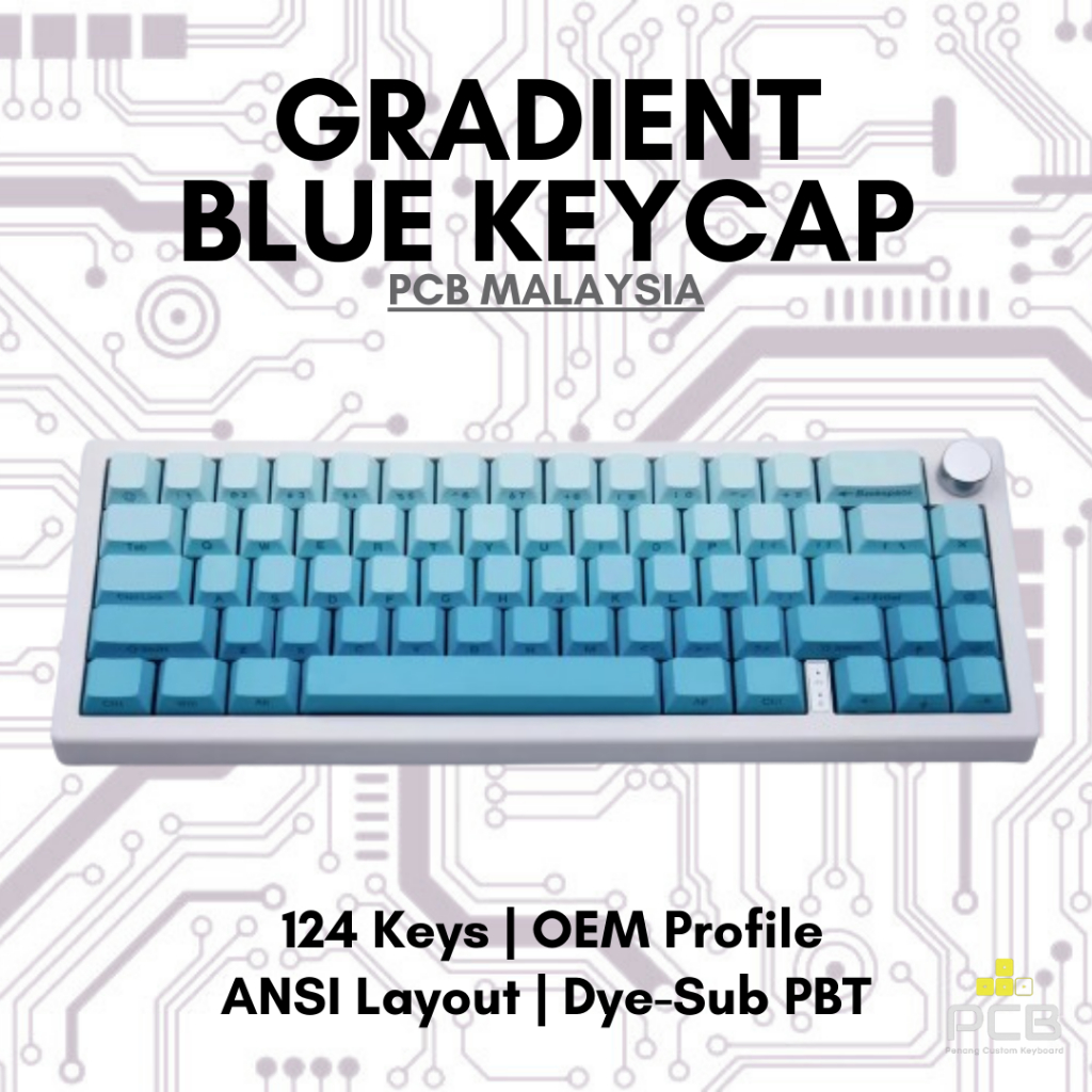 OEM Profile Side Engraved Gradient Turquoise Dye-Sub PBT Keycap for ...