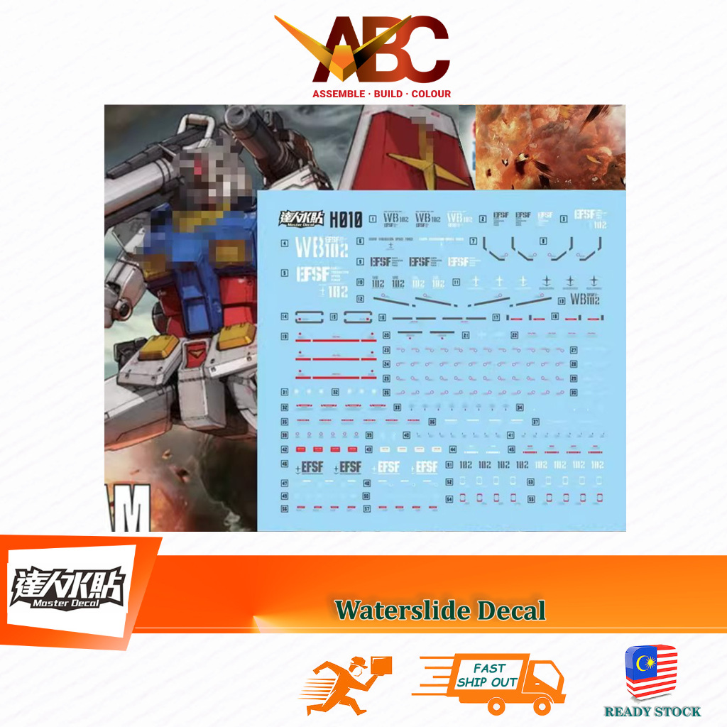 (Master) Waterslide Decal - HG 1/144 RX-78 Model Kit RX78 The Origin ...