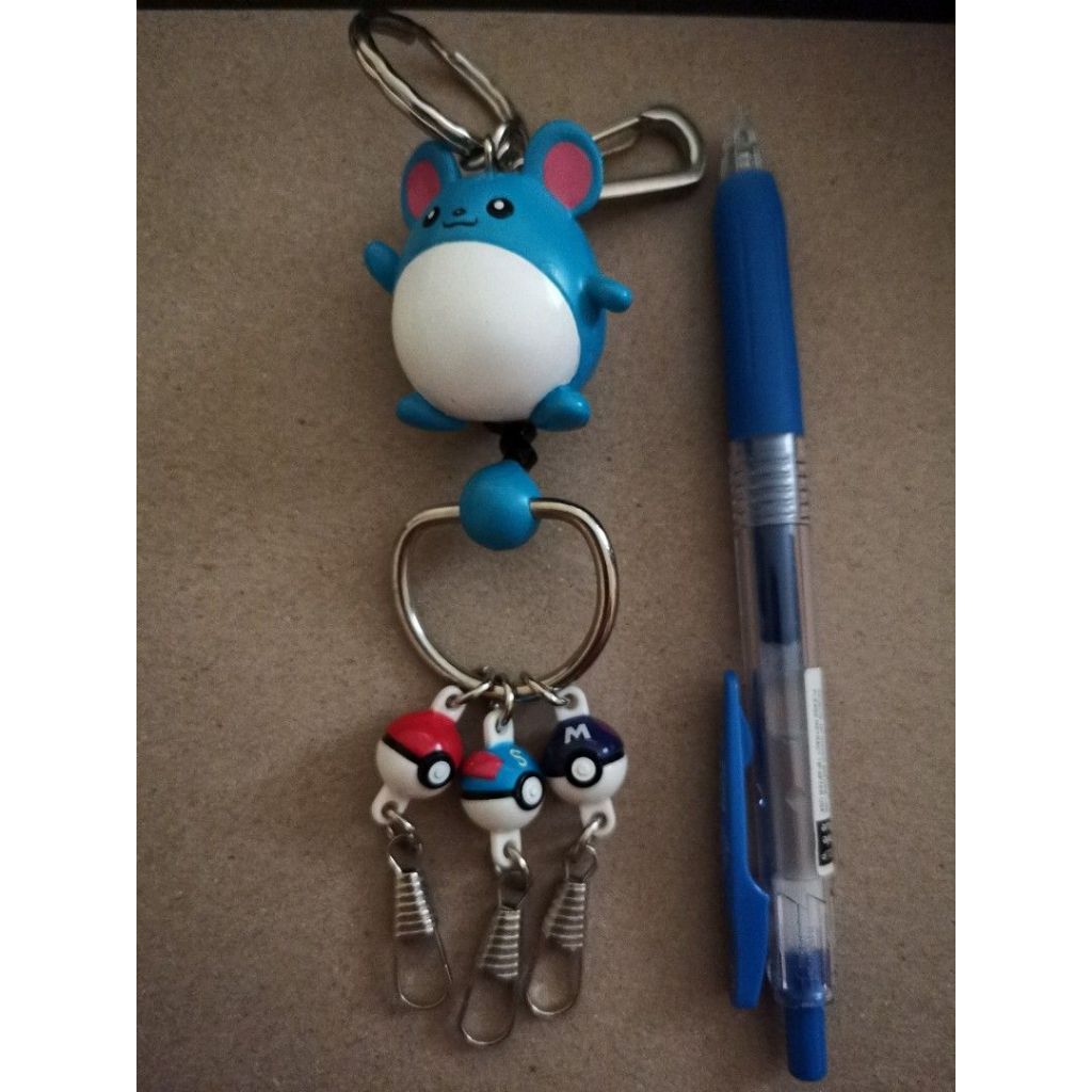 Pokemon Marill Pokeball keychain | Shopee Philippines