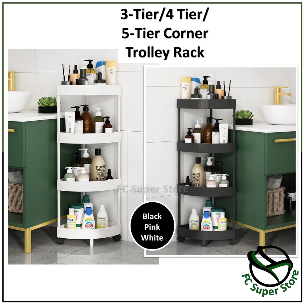 FCSS - Corner Storage Rack / Rak Segi Tiga / 3 / 4 / 5 Tier Bathroom ...