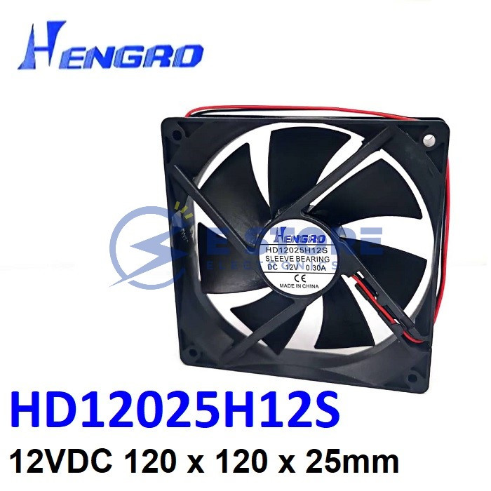 HENGRD 12VDC Axial Blower Fan with Sleeve Bearing 120 x 120 x 25mm (HD12025H12S) | Shopee ...