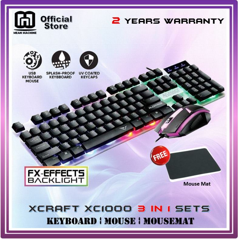 ALCATROZ X-CRAFT XC1000 RGB FX 1200CPI Anti Ghosting Silent Gaming Keyboard Mouse (USB Wired ...