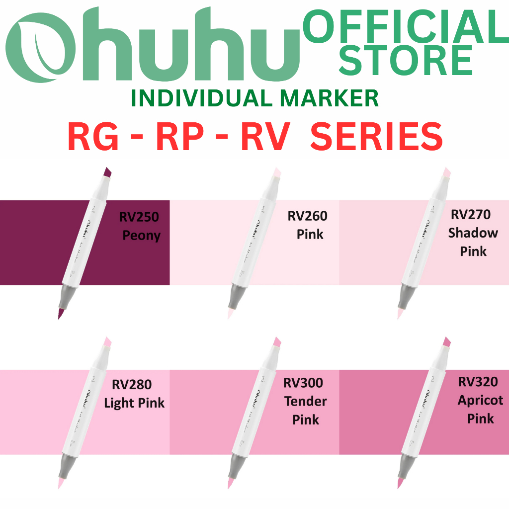 Ohuhu Honolulu Individual Marker Brush & Chisel Tips Art Marker GROUP 6 ...