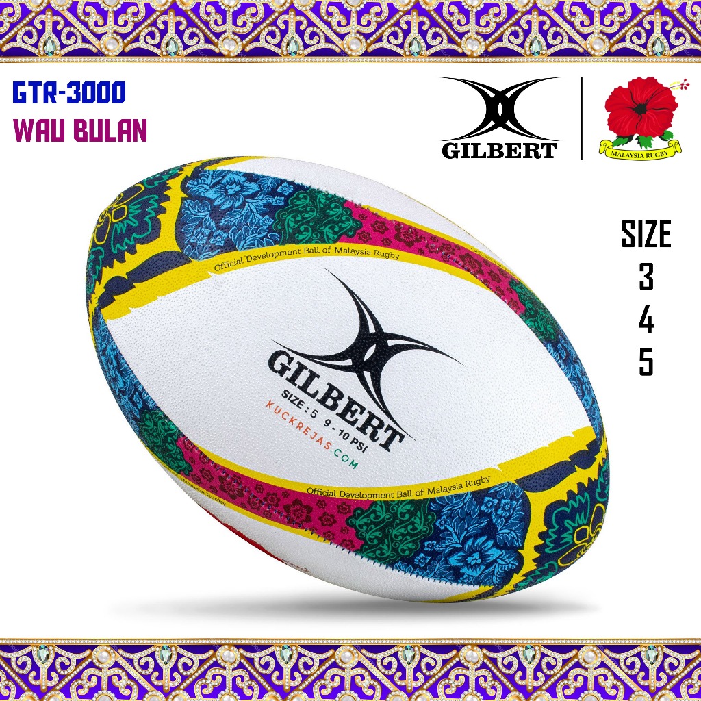 *New Arrival* Gilbert GTR-3000 Wau Bulan Official Rugby Ball Bola Ragbi ...