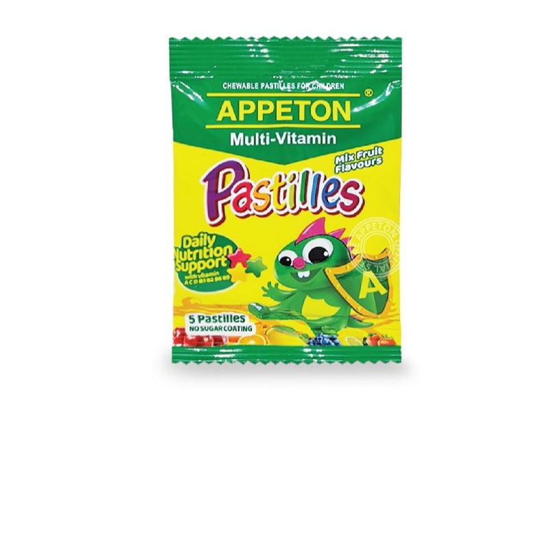 Appeton Multivitamin Pastilles Mix Fruit Flavours 5s sachet | Shopee ...