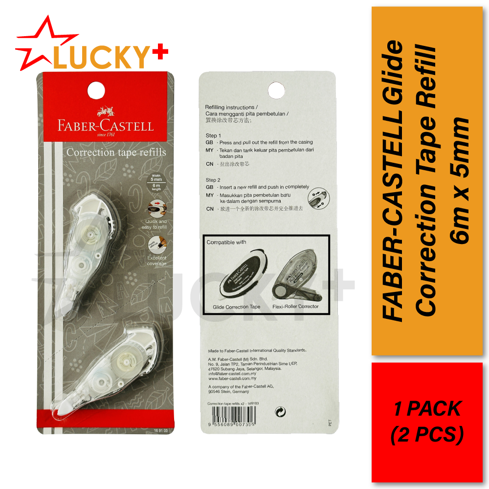 Faber-Castell Glide Correction Tape Refill (5mm x 6m) (1pack/2pcs ...