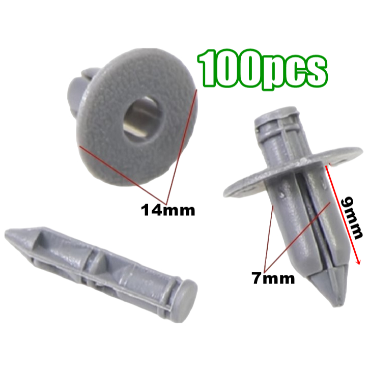 100pcs Car Bumper Clip Fastener 7mm Wira Myvi Aruz Bezza Alza Axia Viva ...
