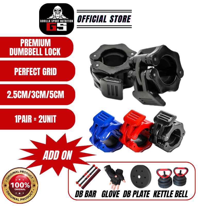 Weight Lifting Collar Clip Lock Size [2.5cm/3cm/5cm] Dumbbell Lock ...