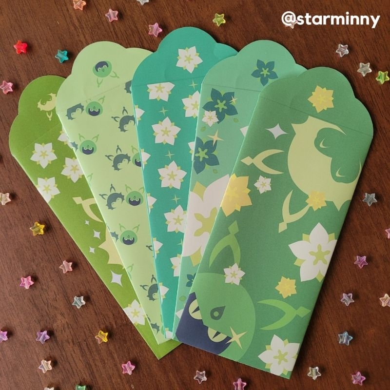 Genshin Impact Sampul Duit Raya 2025 Hari Raya Aidilfitri Green Packet ...