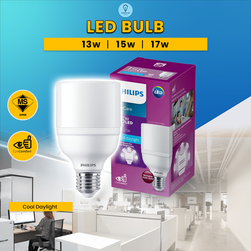 Philips 13w 15w 17w LED Brightboost LED Bulb E27 Cool Daylight Mentol ...