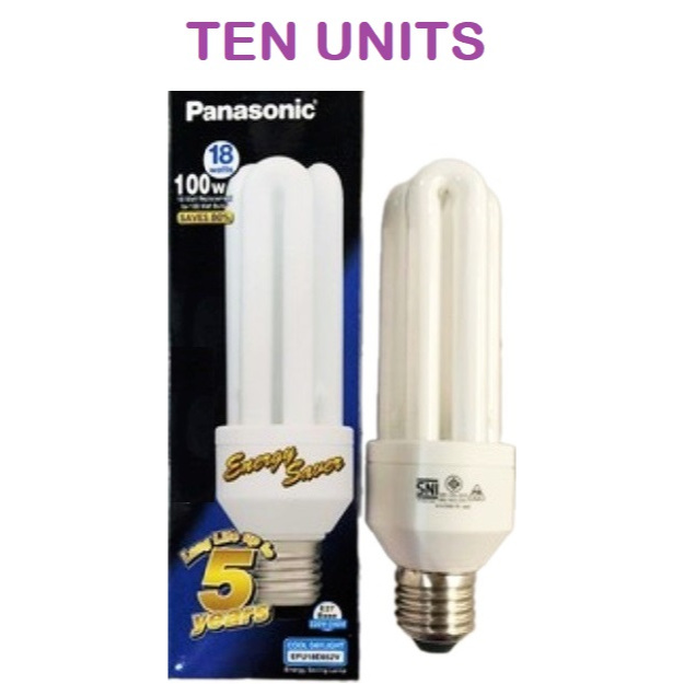 Panasonic 18W Energy Saving Light Bulb (Ten Units) (Cool Daylight ...