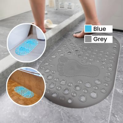 Oval Shape PVC Bathroom Mat Anti Slip Suction Cup Anti Licin Karpet ...
