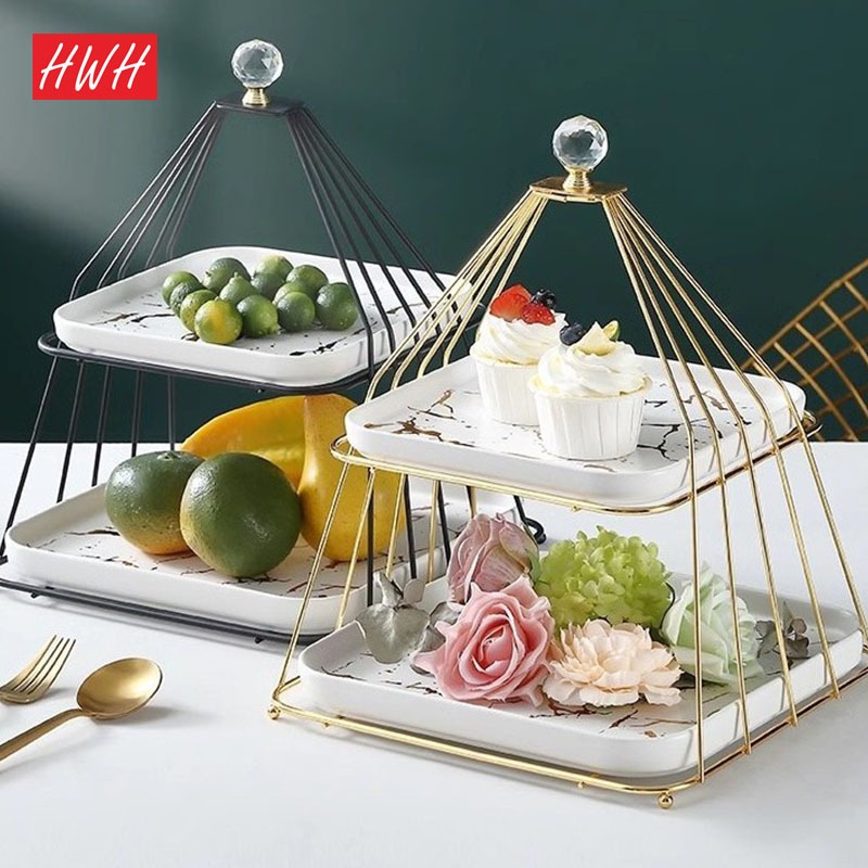 HWHOME 2/3 Tiers Desserts Tray Stand Tower Tree Display Pastry Serving ...