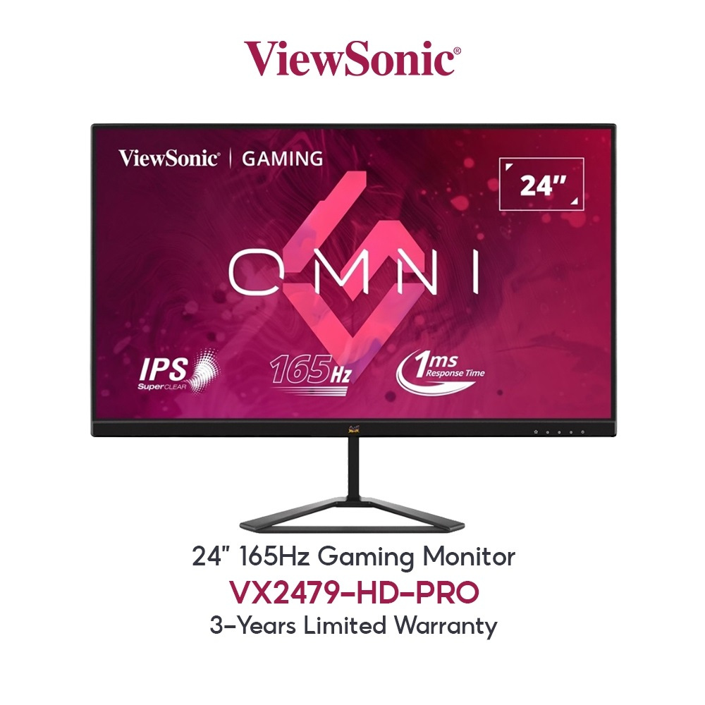 VIEWSONIC VX2479-HD-PRO GAMING MONITOR (24" IPS FHD / 1ms / 165Hz / HD ...