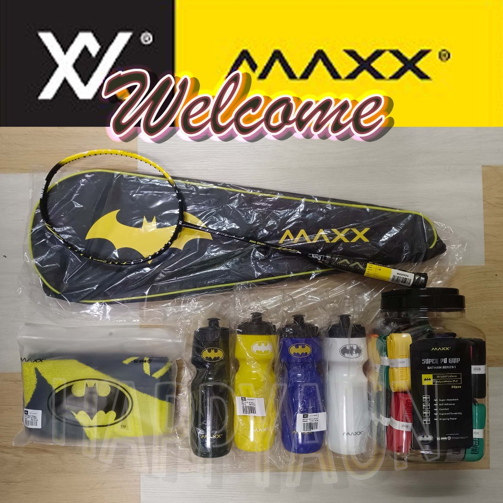 MAXX Racket BATMAN DARK KNIGHT (FREE STRING + GRIP + COVER BAG+ TOWER ...
