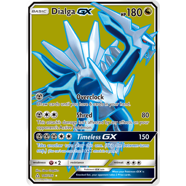 Pokémon TCG Dialga Card - Card Sticker/Touch n Go Card Sticker Cover ...