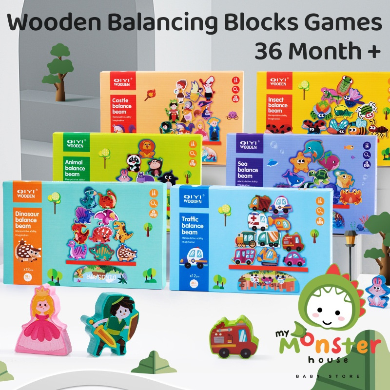 Wooden Balancing Stacking Animal Interlock Toys Balancing Blocks Games ...