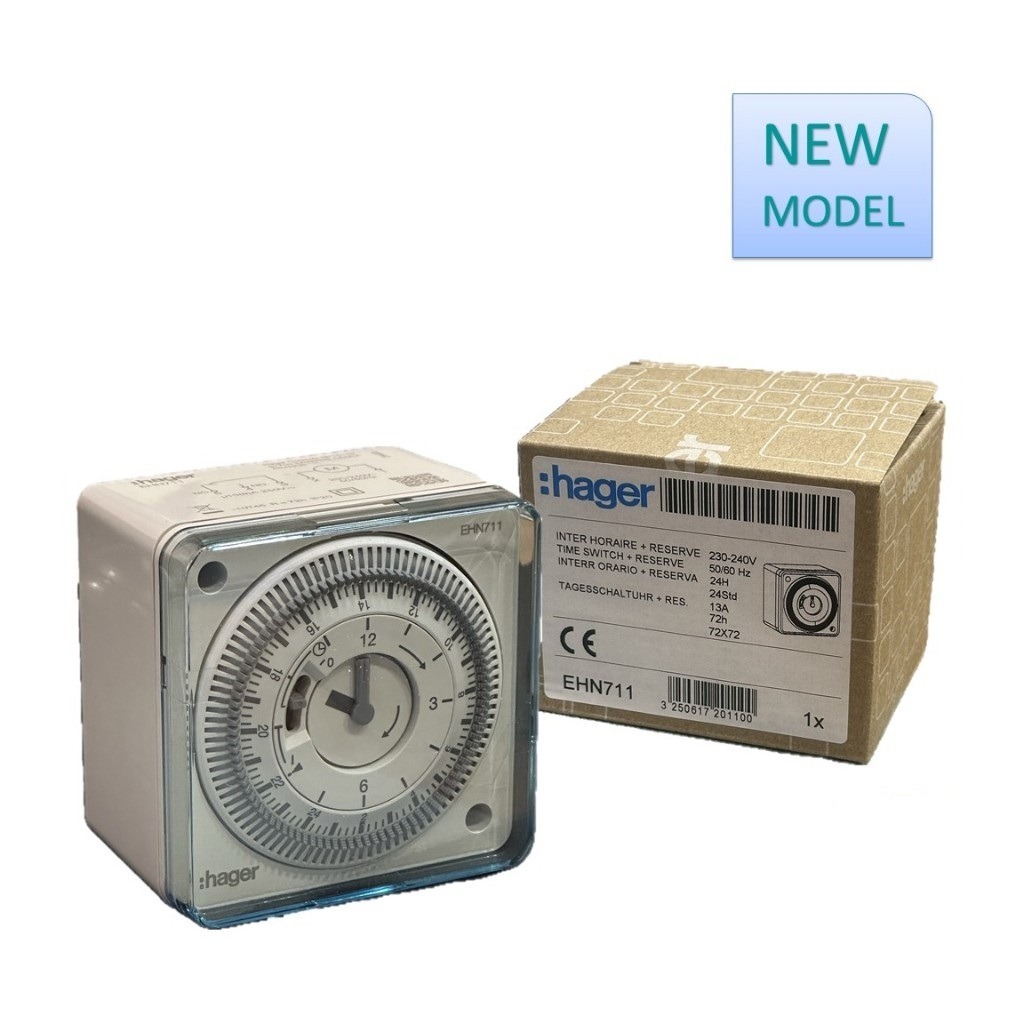 Hager EHN711 16A 24hrs Timer Switch (NEW MODEL & NEW WIRING) | Shopee ...