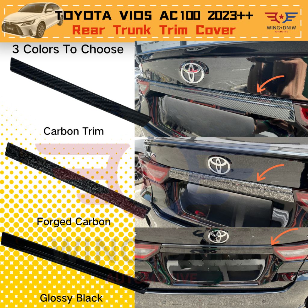 Toyota Vios 2023 2024 NGC102/AC100 Rear Trunk Trim Cover Carbon Trim ...