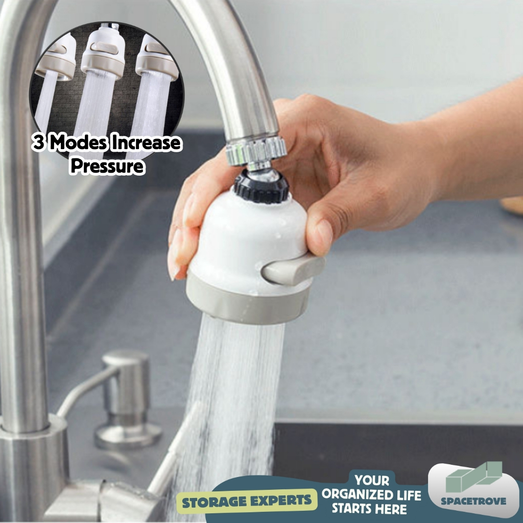 3 Modes Faucet Rotary Aerobic Shower Splash Water Bubbler Filter Faucet ...