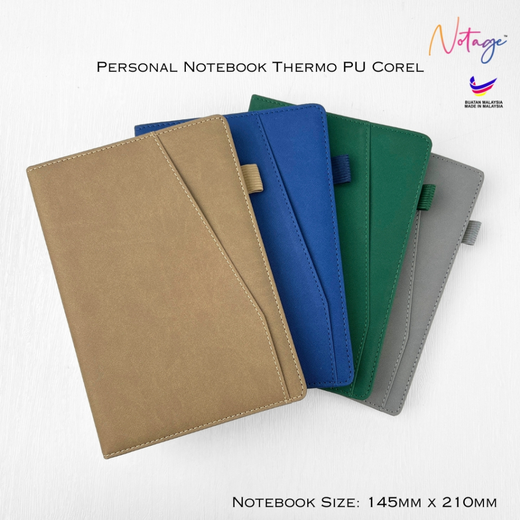 A5 Personal Notebook Thermo PU 2025 PU Leather Hardcase Monthly inner ...