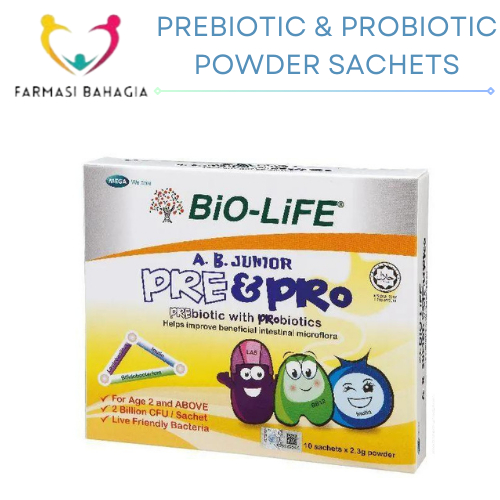 [ Exp 1/2027 ] BIO-LIFE AB JUNIOR PRE & PRO PREBIOTICS WITH PROBIOTICS ...