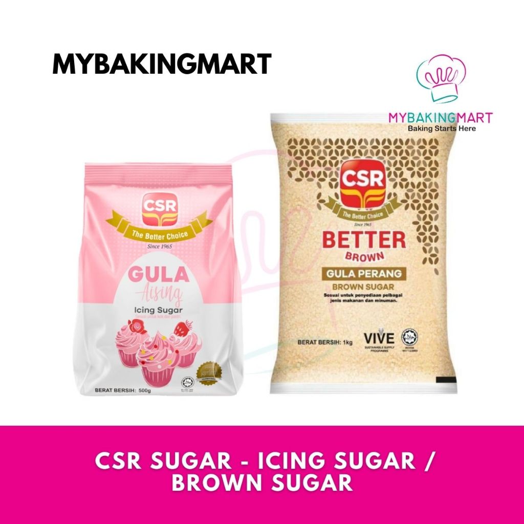 CSR Sugar - Icing Sugar 500g / Better Brown Sugar 1kg - CSR Gula Aising ...