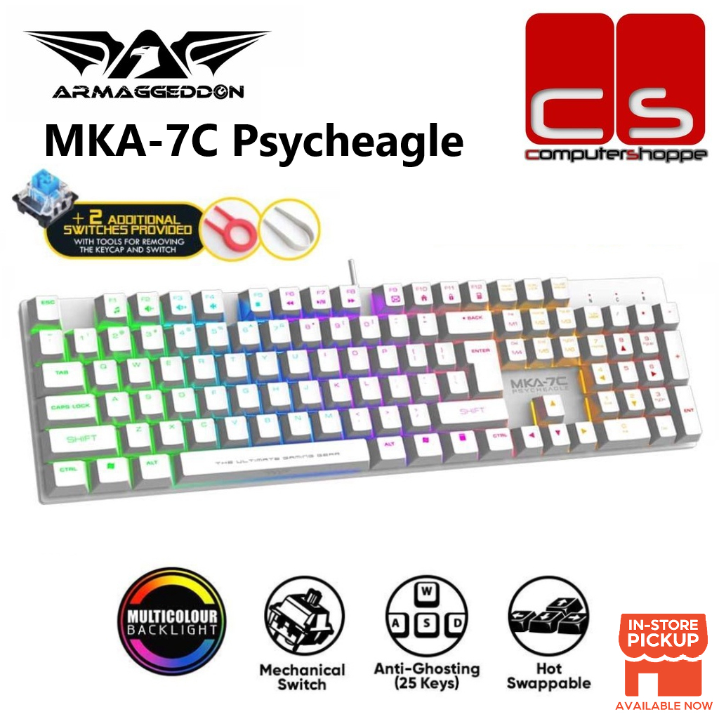Armaggeddon MKA-7C Psycheagle Blue Switch Mechanical Keyboard - Black ...