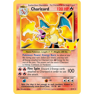 Pokémon TCG Charizard Card - Card Sticker/Touch n Go Card Sticker Cover ...