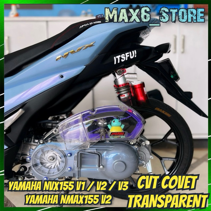 YAMAHA NVX155 V1/V2 & NMAX155 V2 COVER CVT TRANSPARENT CLEAR TEDAL 3MM ...