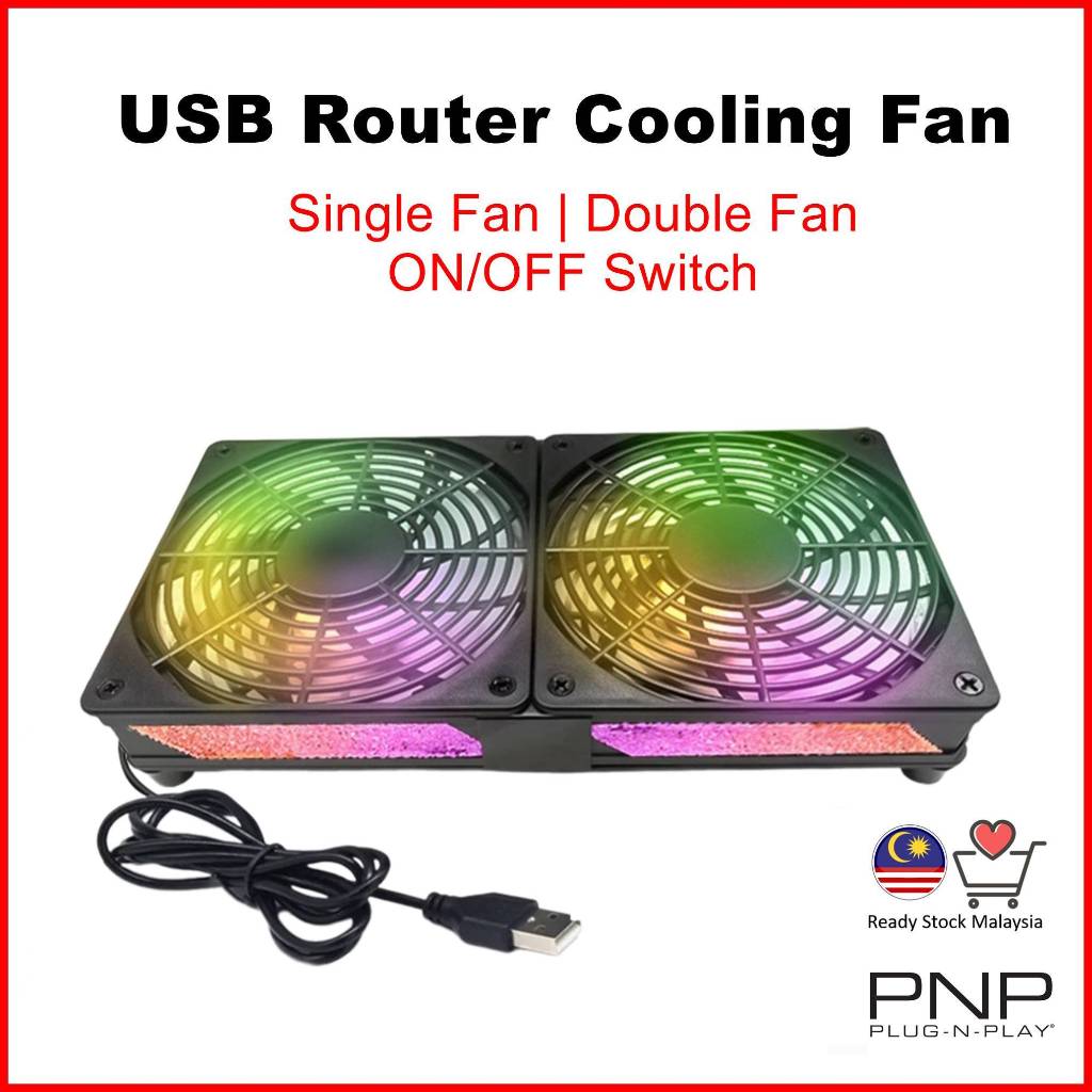 Router Cooling Fan Modem RGB Set-Top-Box Cooler Fan 12cm USB Kipas ...