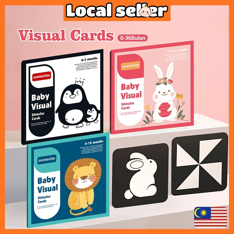 Baby [Visual Stimulation] Flash Cards New Born Infant Early Montessori ...