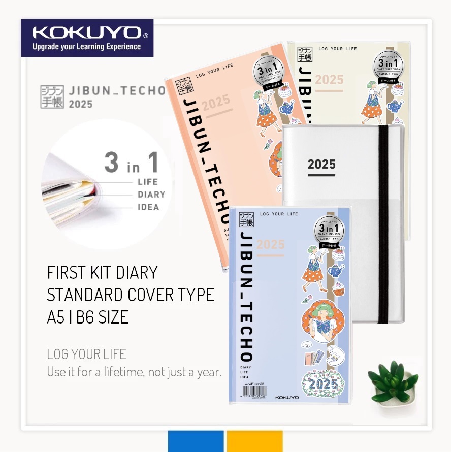 Kokuyo Jibun Techo First Kit Standard Cover 3 in 1 Diary 2025 - A5 B6 | Shopee Philippines