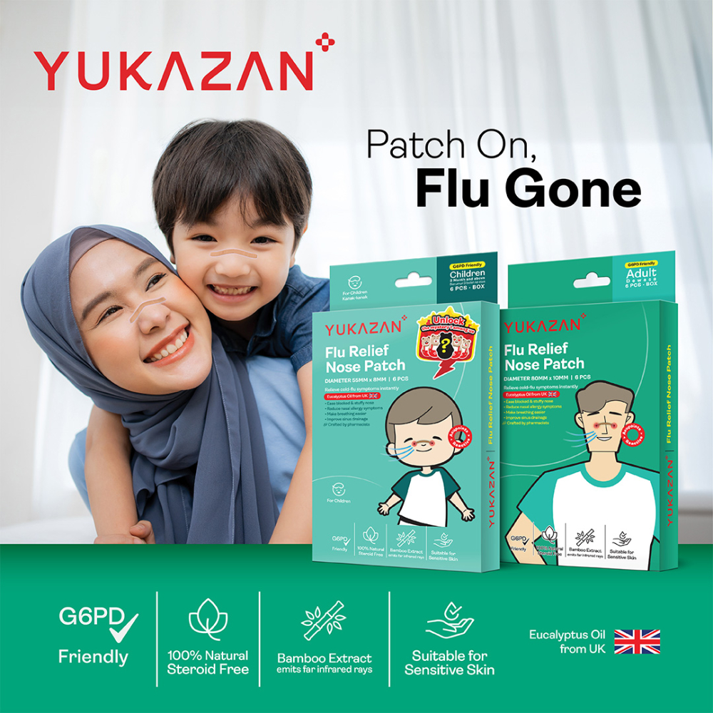 YUKAZAN Flu Relief Nose Patch Children(3 month & above) / Adult 6pcs ...